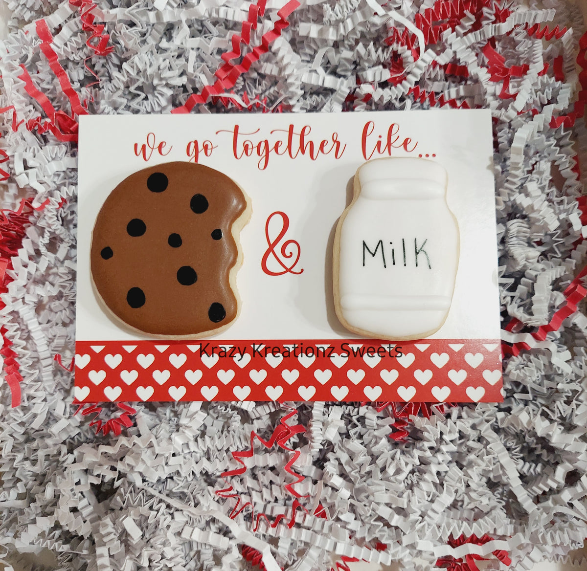 We Go Together Like Cookies & Milk Cookie Card – Krazy Kreationz Sweets