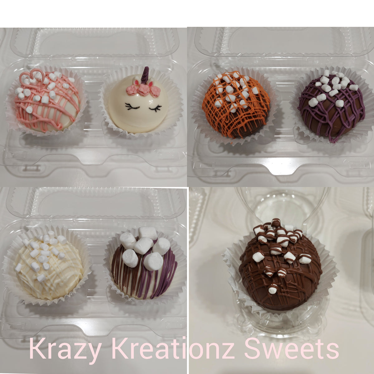 4 Hot Chocolate Bombs – Krazy Kreationz Sweets