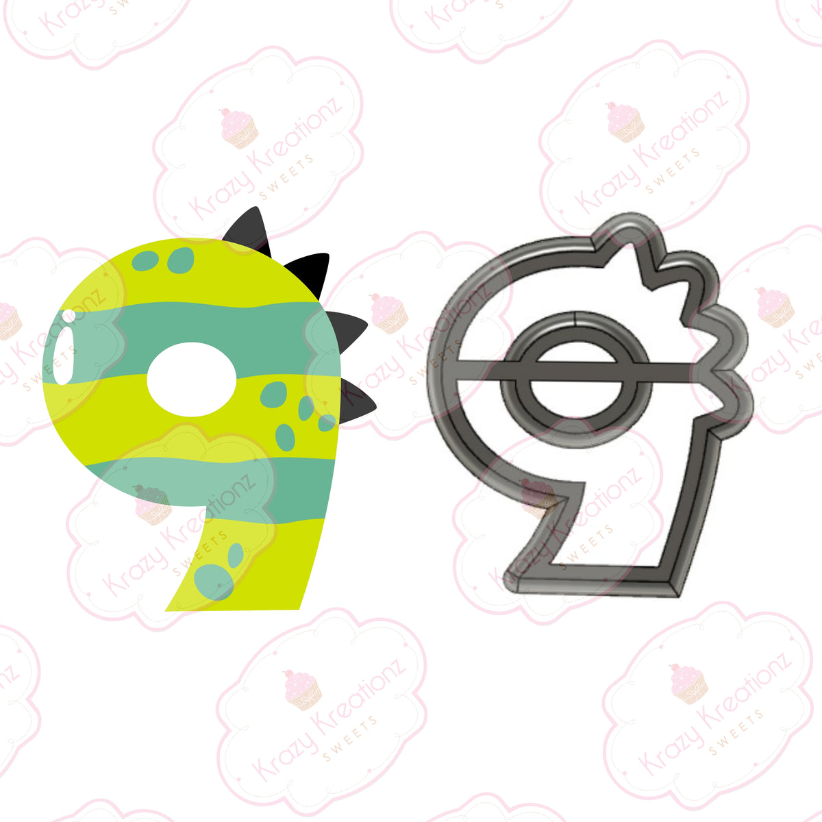 Dino 9 Cookie Cutter – Krazy Kreationz Sweets
