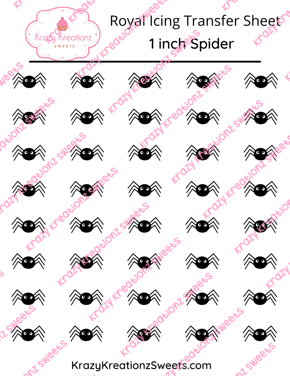 1 inch Spider | Download royal icing transfer sheets instantly ...