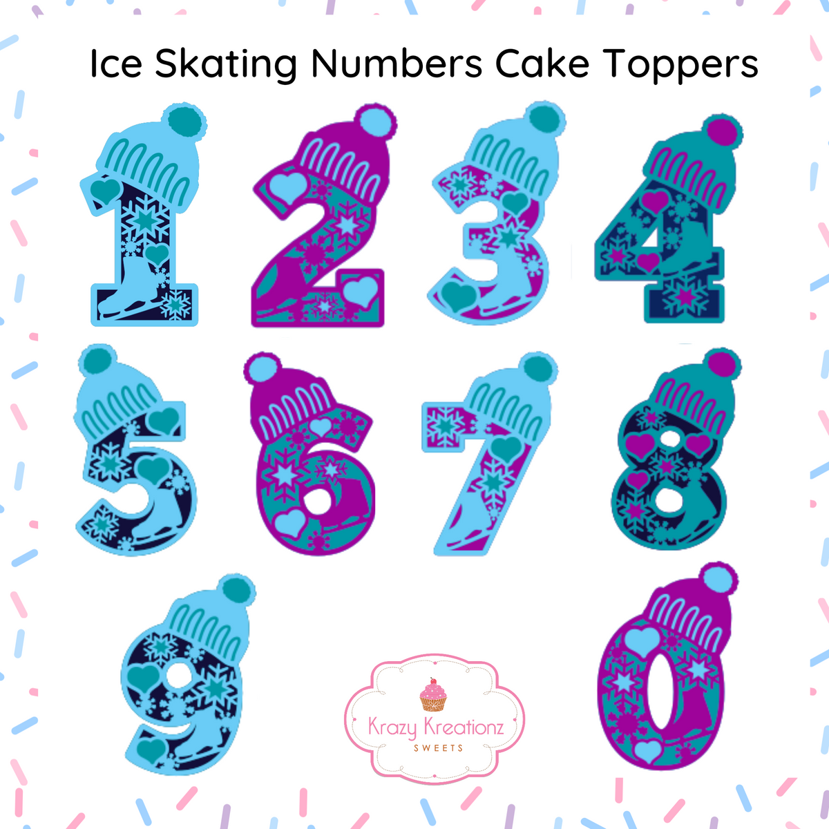 Ice Skating Number Toppers – Krazy Kreationz Sweets