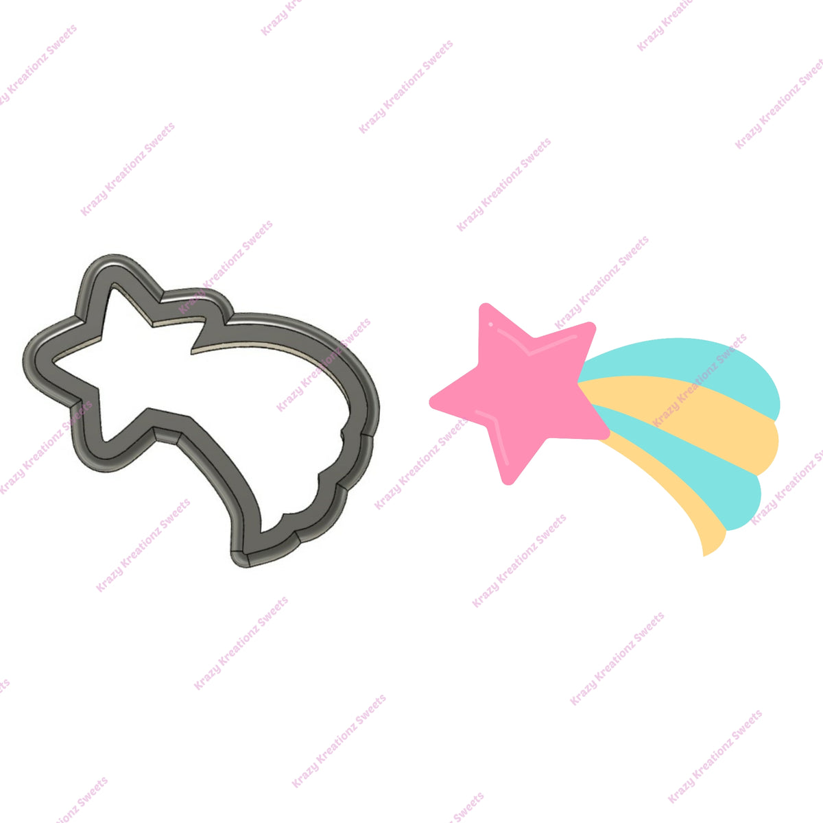 Shooting Star Cookie Cutter – Krazy Kreationz Sweets
