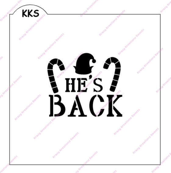He's Back Stencil – Krazy Kreationz Sweets