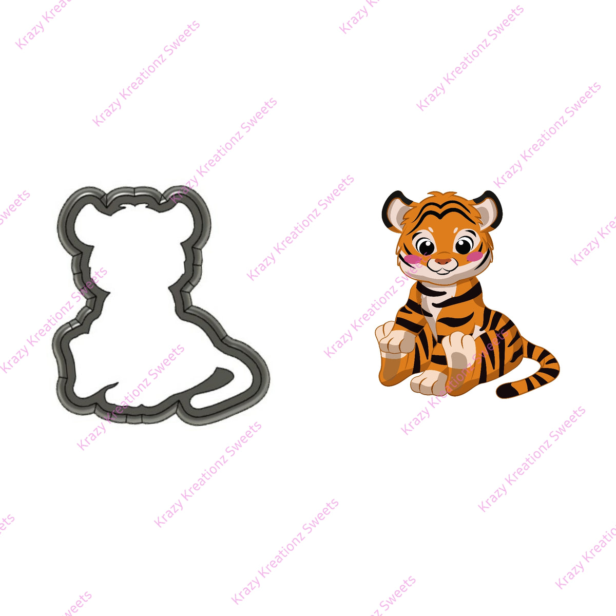 Baby Tiger Cookie Cutter – Krazy Kreationz Sweets