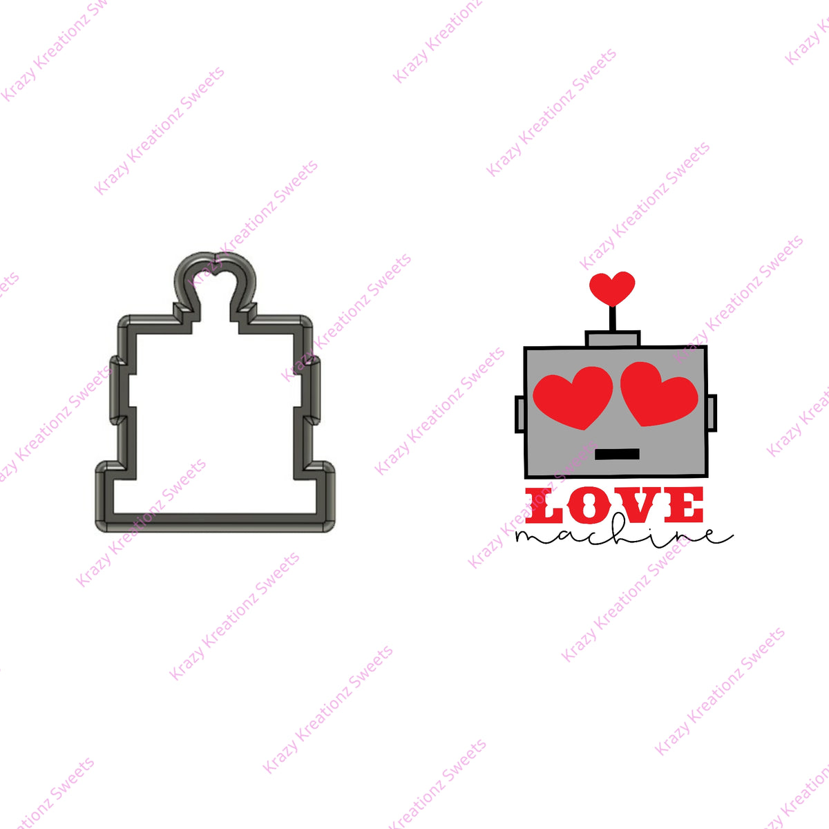 Love Machine Robot Cookie Cutter – Krazy Kreationz Sweets