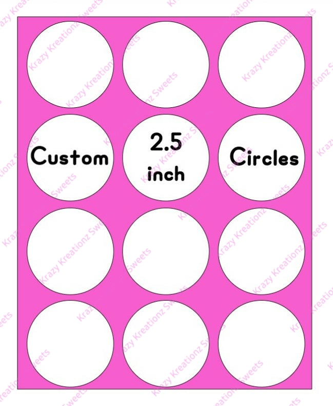 2.5 inch Circles Edible Image – Krazy Kreationz Sweets