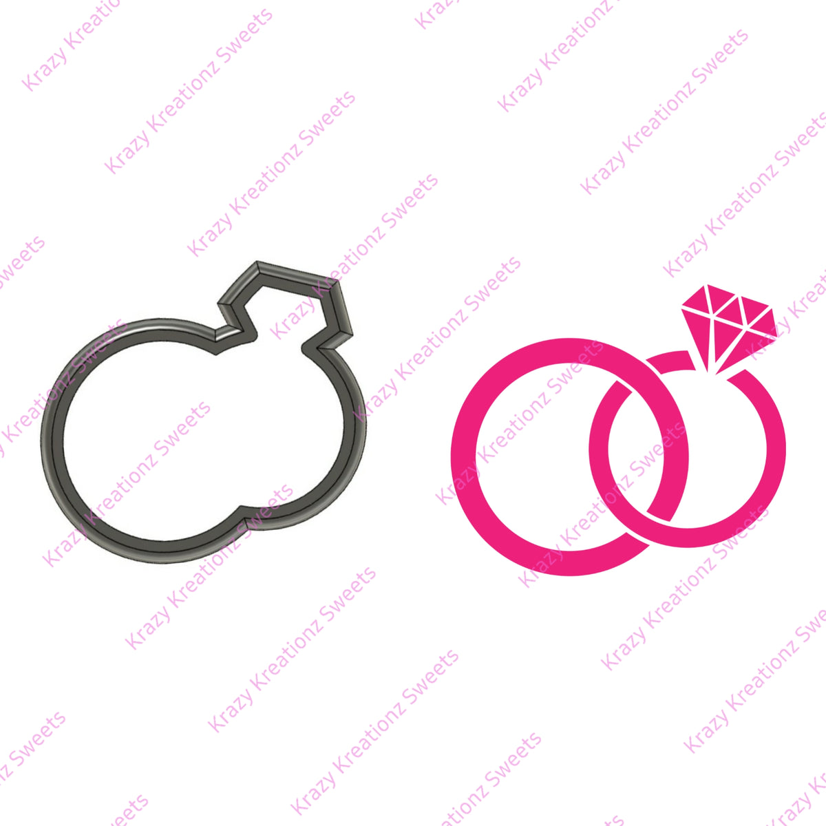 Wedding Rings Cookie Cutter – Krazy Kreationz Sweets