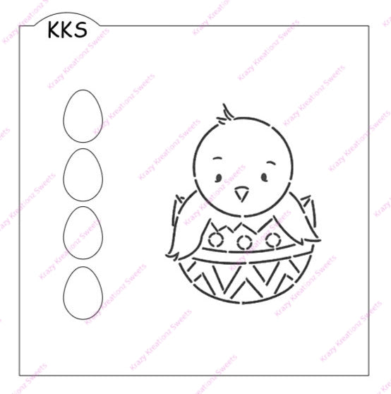 Paint Your Own Chick in Egg with Palette Stencil – Krazy Kreationz Sweets