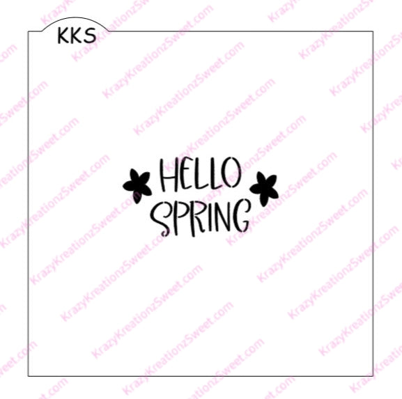 Hello Spring Cookie Stencil – Krazy Kreationz Sweets