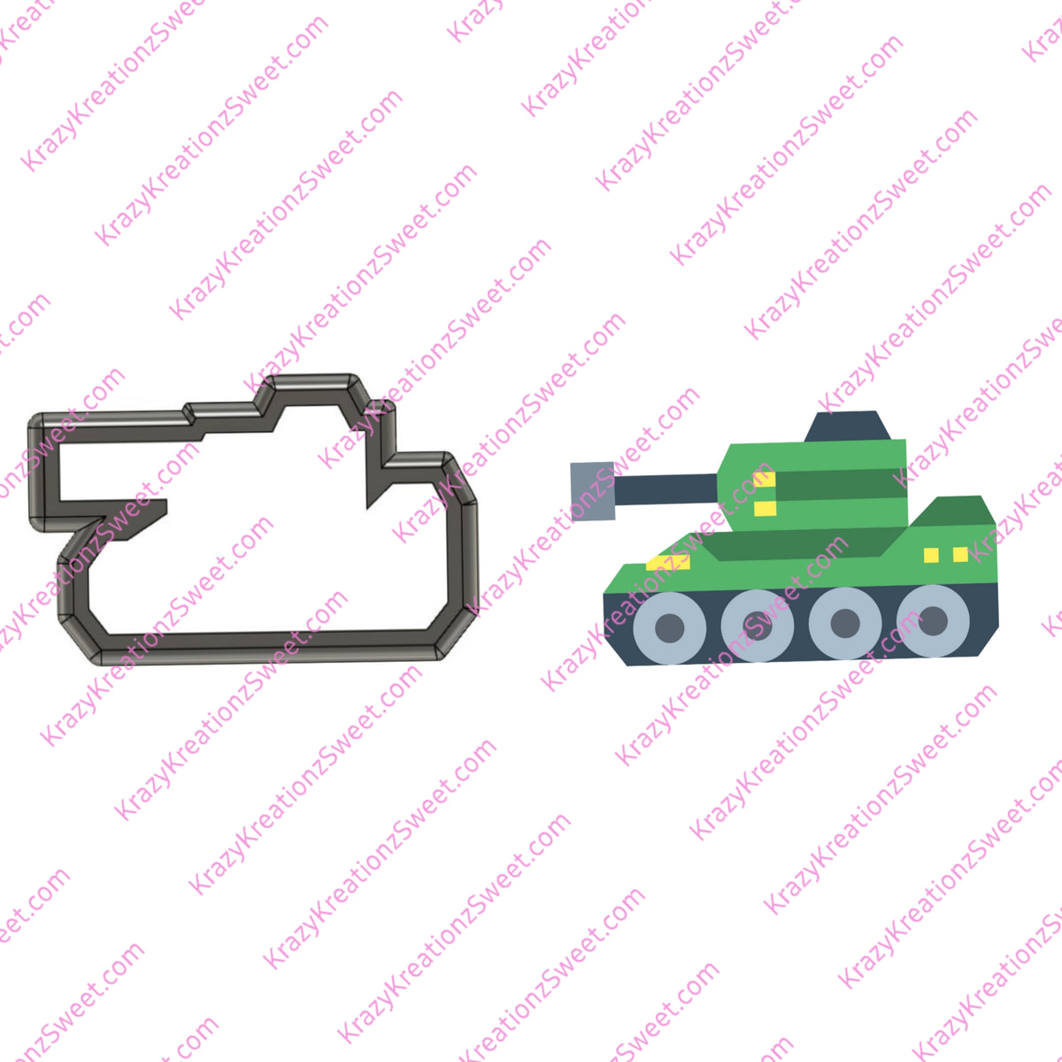 Tank Cookie Cutter – Krazy Kreationz Sweets