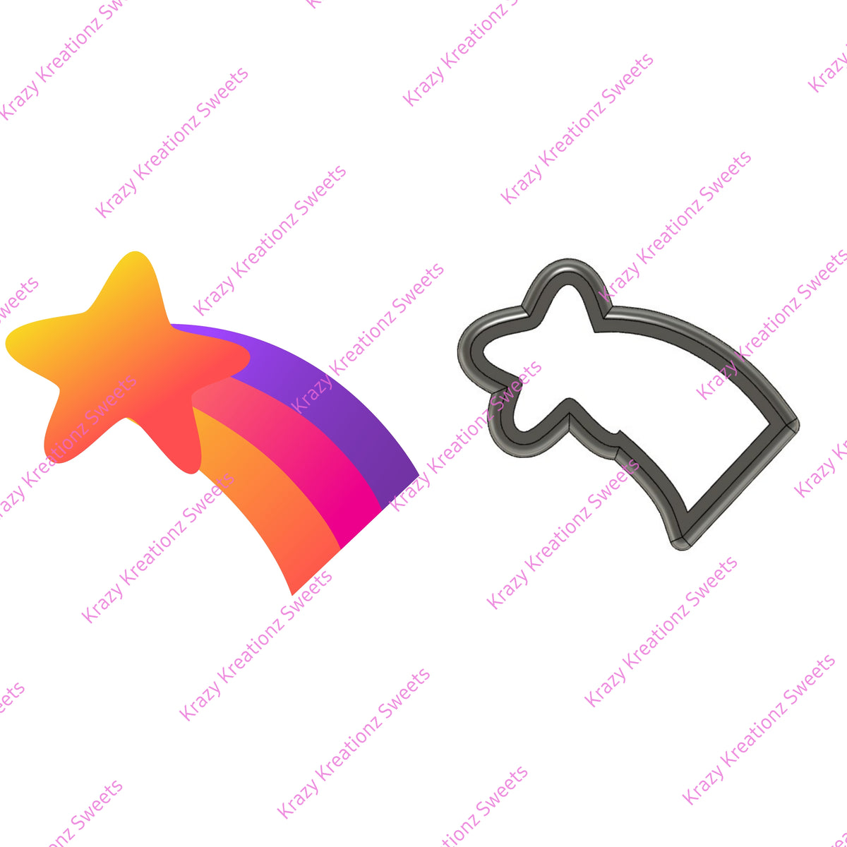 Shooting Star Cookie Cutter – Krazy Kreationz Sweets