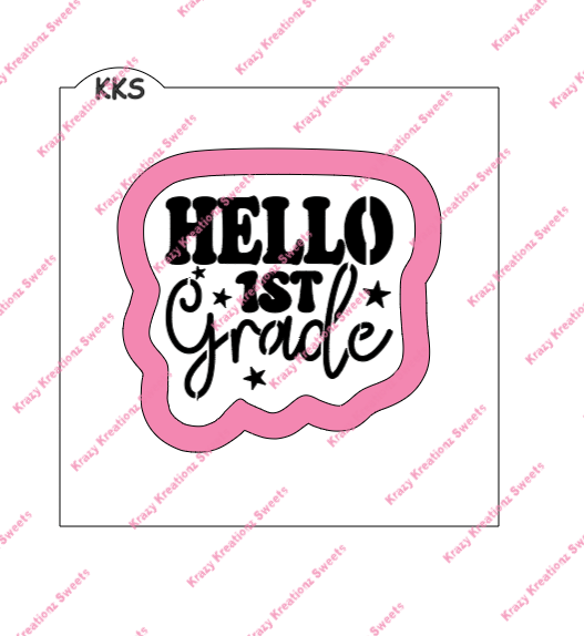 Hello 1st Grade Cookie Stencil – Krazy Kreationz Sweets