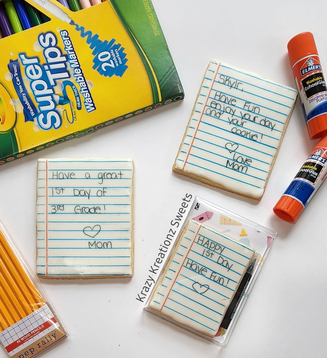 Customizable Notebook Cookie | Back to School Cookie with Edible Marker ...
