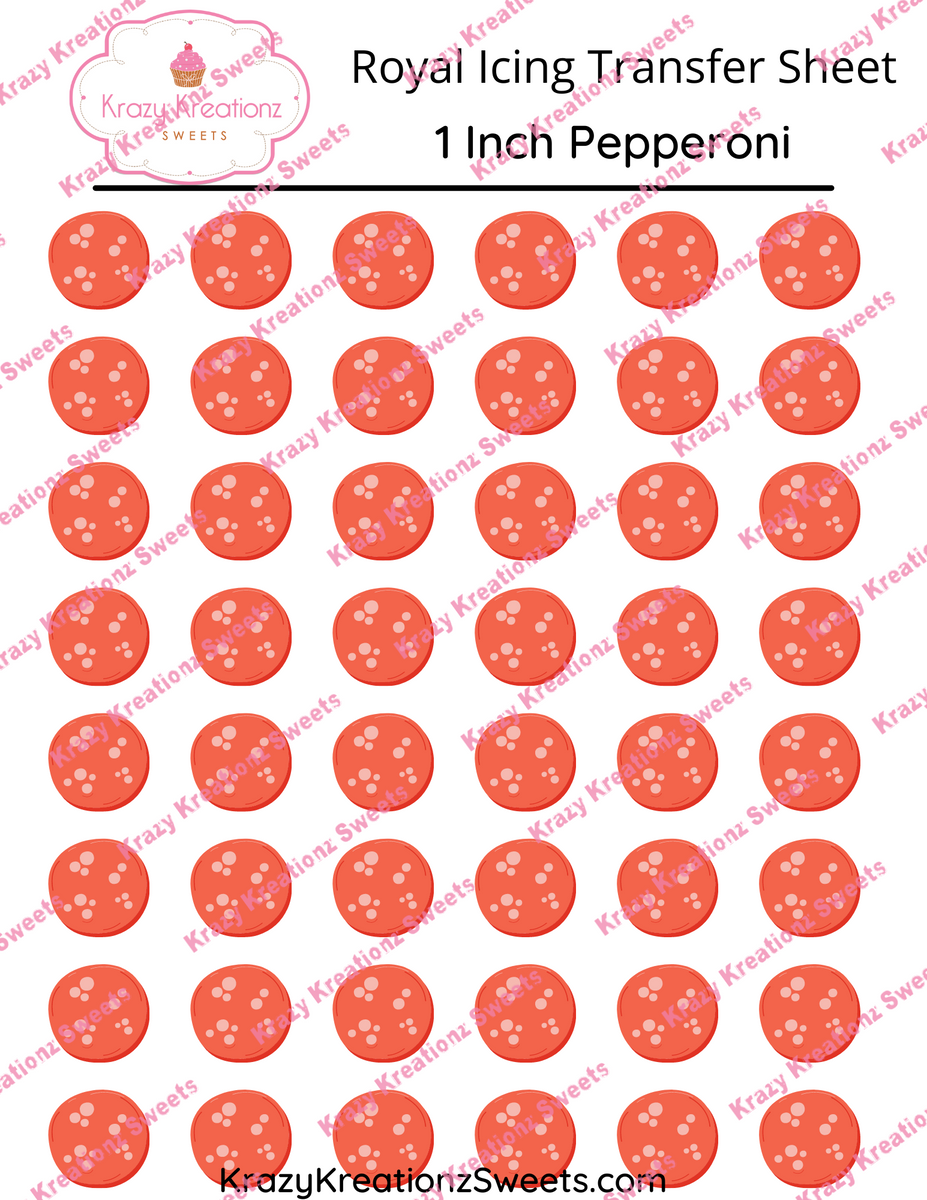 1 inch Pepperoni Transfer Sheet – Krazy Kreationz Sweets