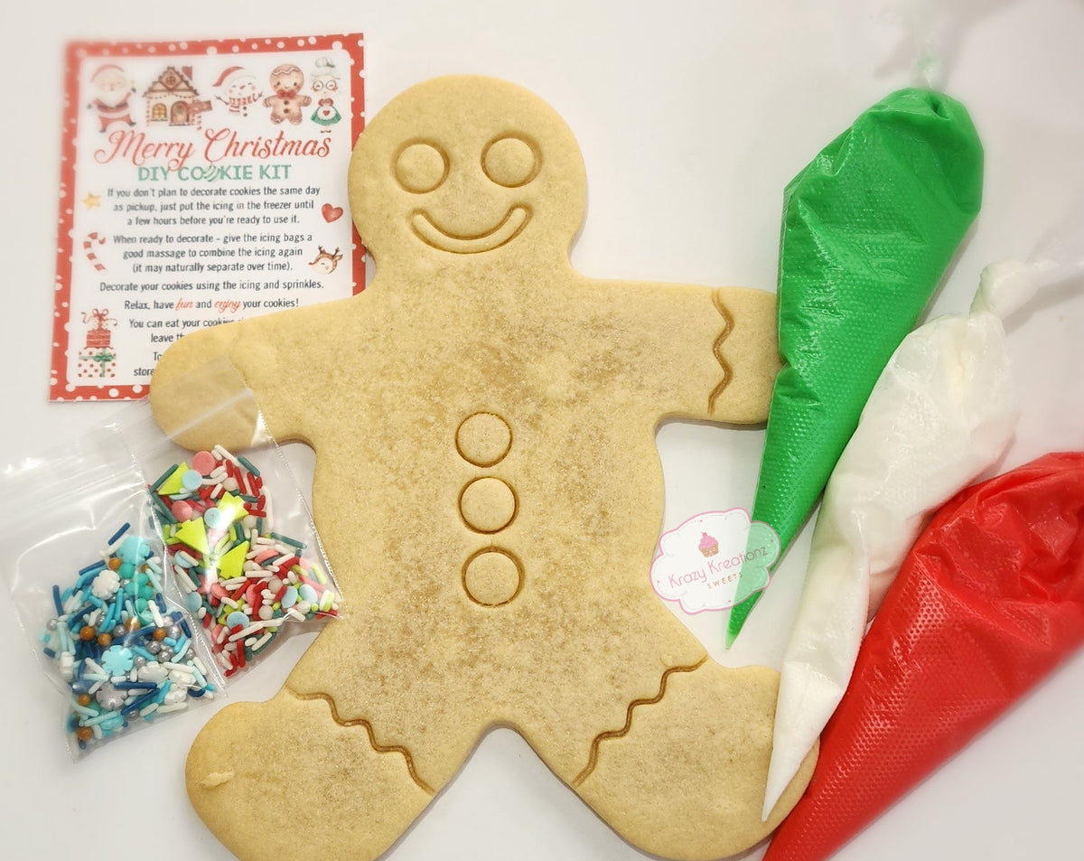 Jumbo Decorate Your Own Gingerbread Man Cookie Kit – Krazy Kreationz Sweets